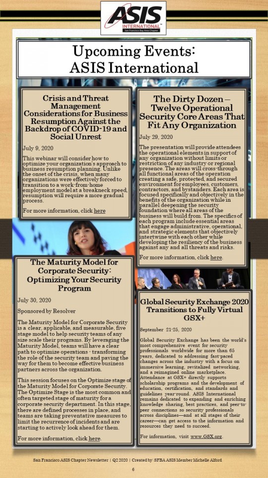 San Francisco Bay Area Chapter of ASIS Internation